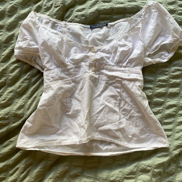 Brandy Melville | Tops | Brandy Melville Blair Cotten Ruffle Top | Poshmark